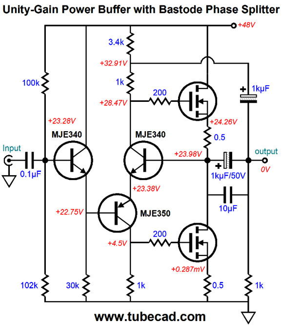 Bastode-Based Split-Load Phase Splitter and New Crossover Design